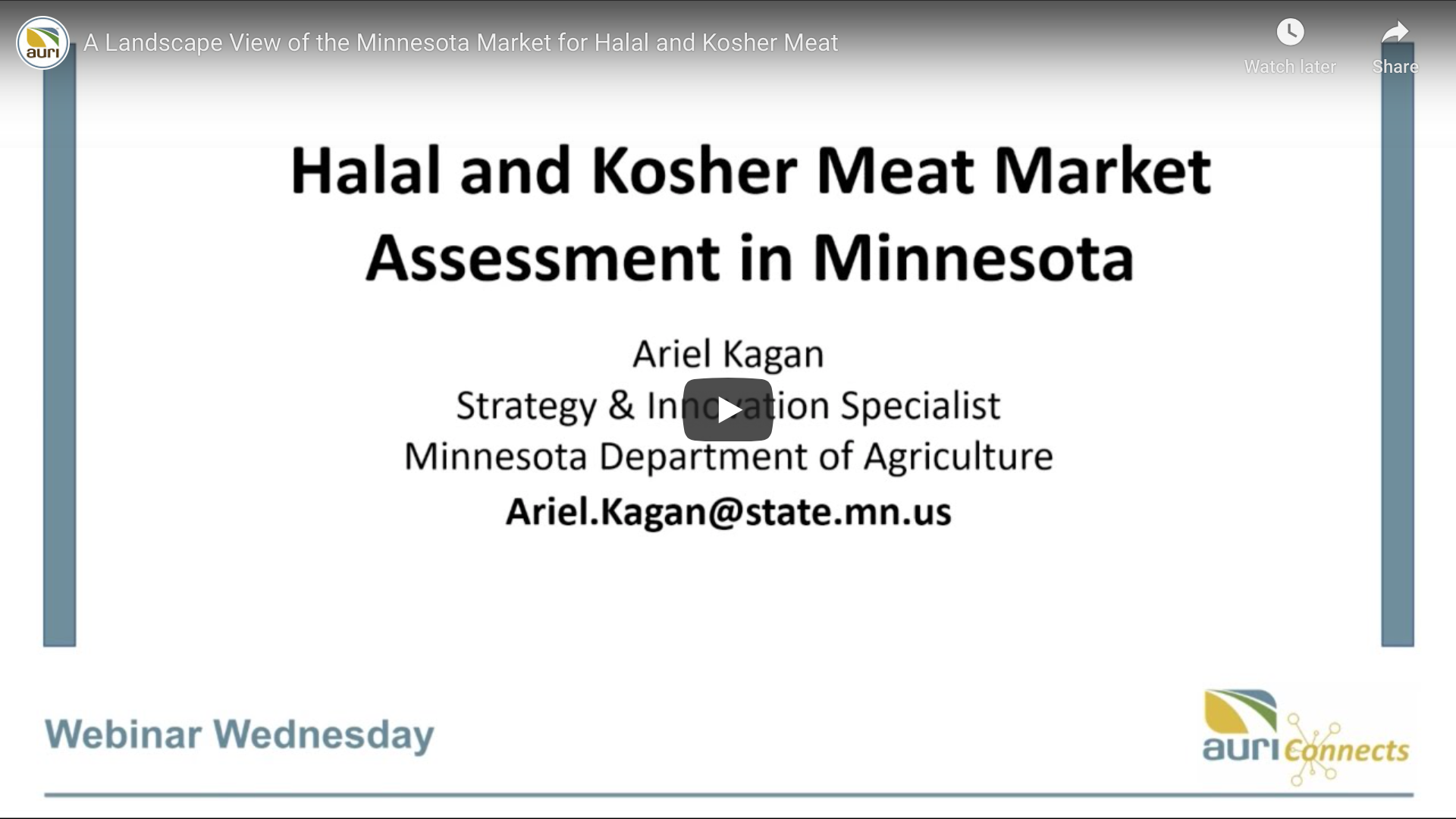 A Landscape View of the Minnesota Market for Halal and Kosher Meat ...
